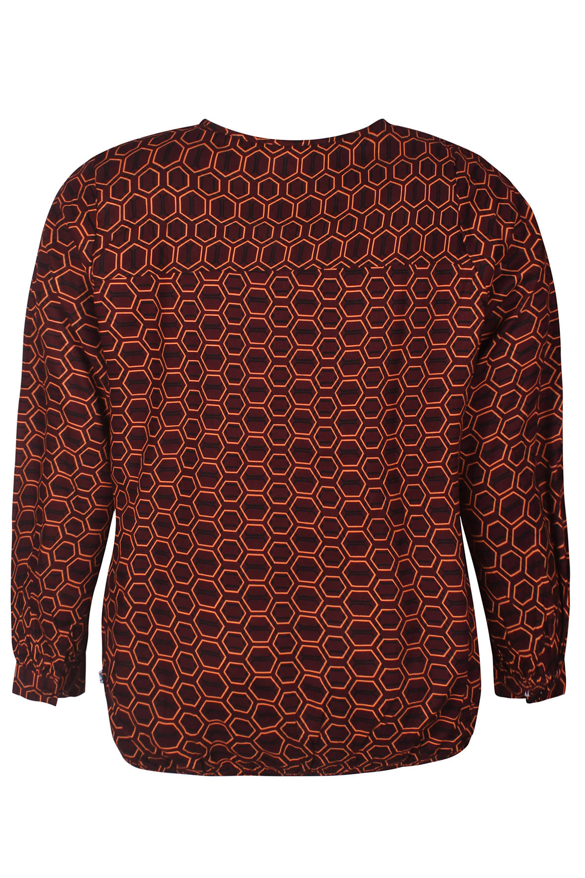 Zhenzi Jane stormode bluse med print - løs model - bordeaux - Hos Lohse