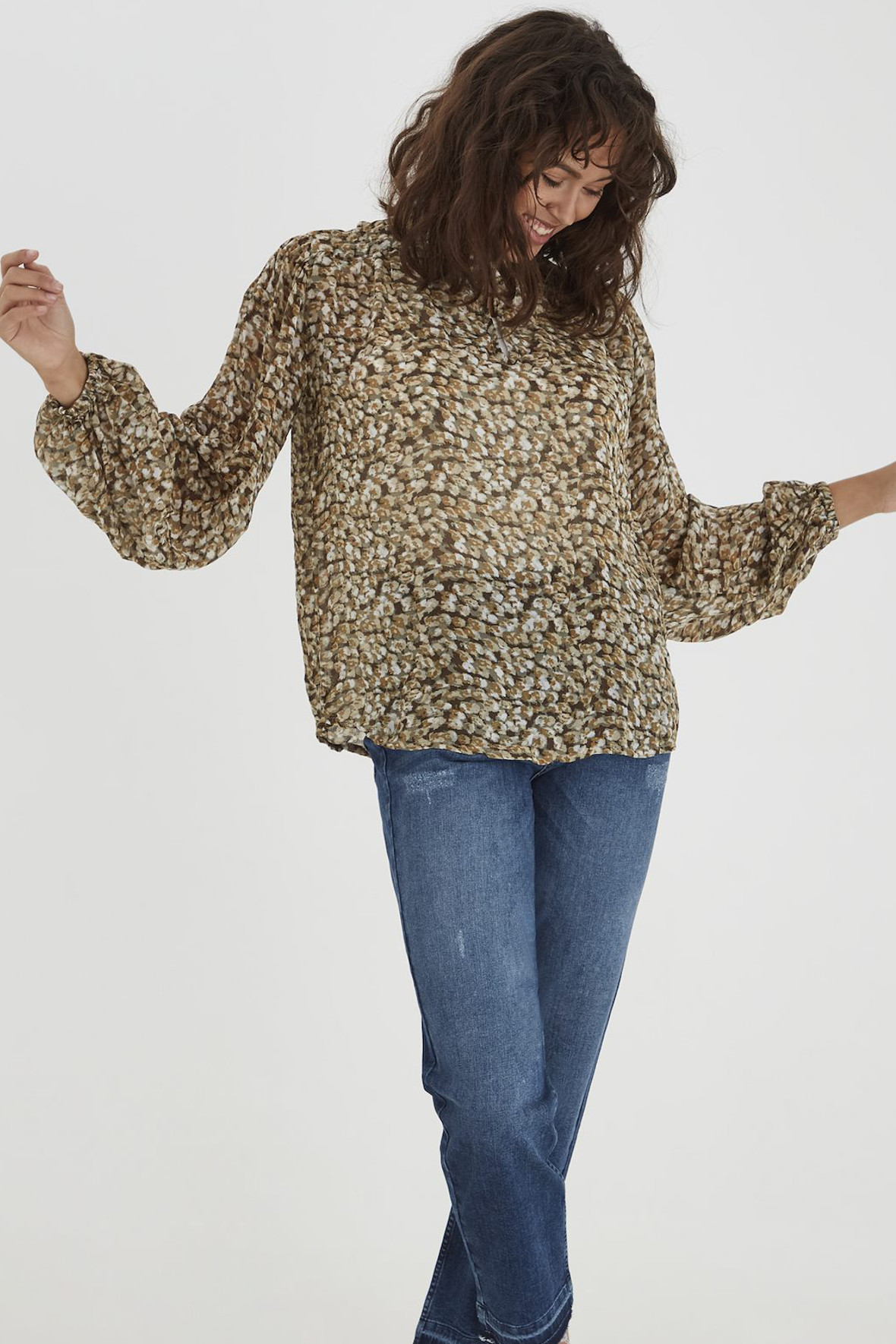 Pulz Cornelia blouse - løs bluse let luftig kuffert venlig - army - Hos ...