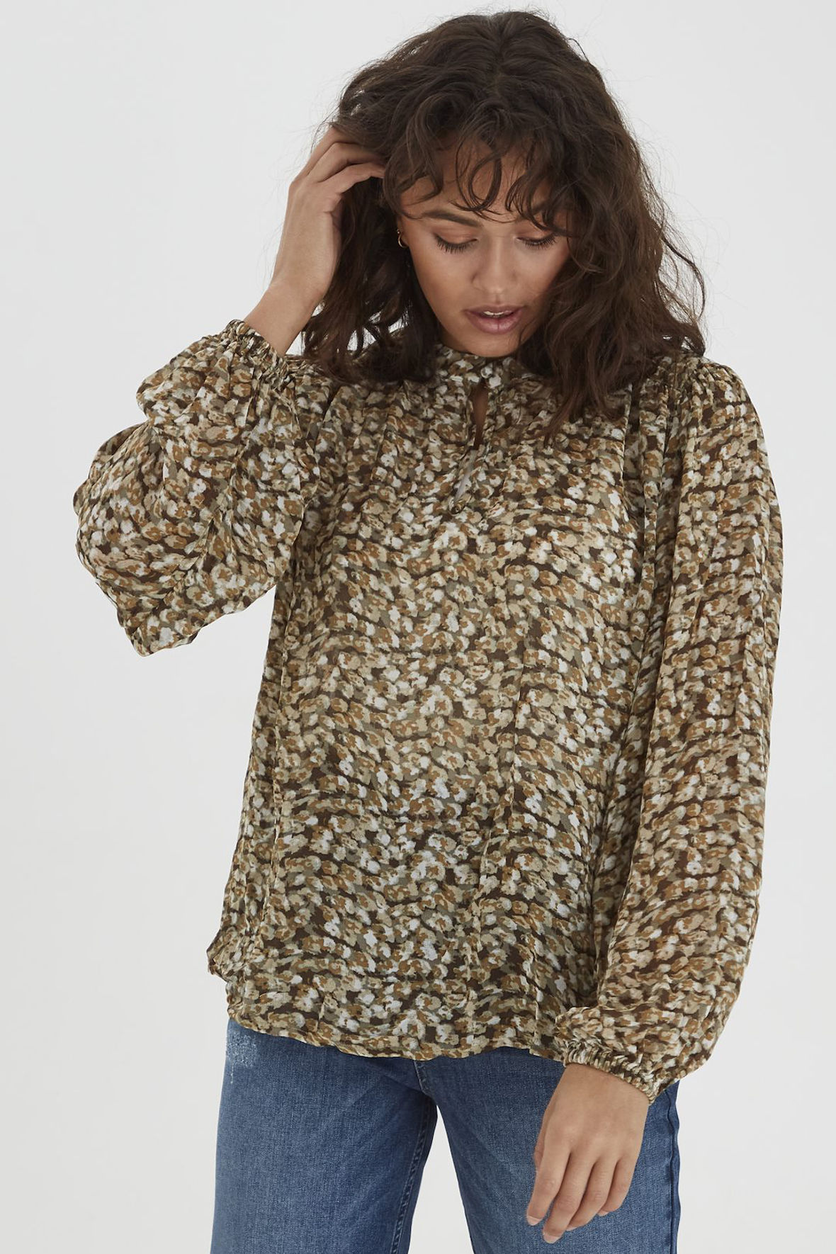 Pulz Cornelia blouse - løs bluse let luftig kuffert venlig - army - Hos ...