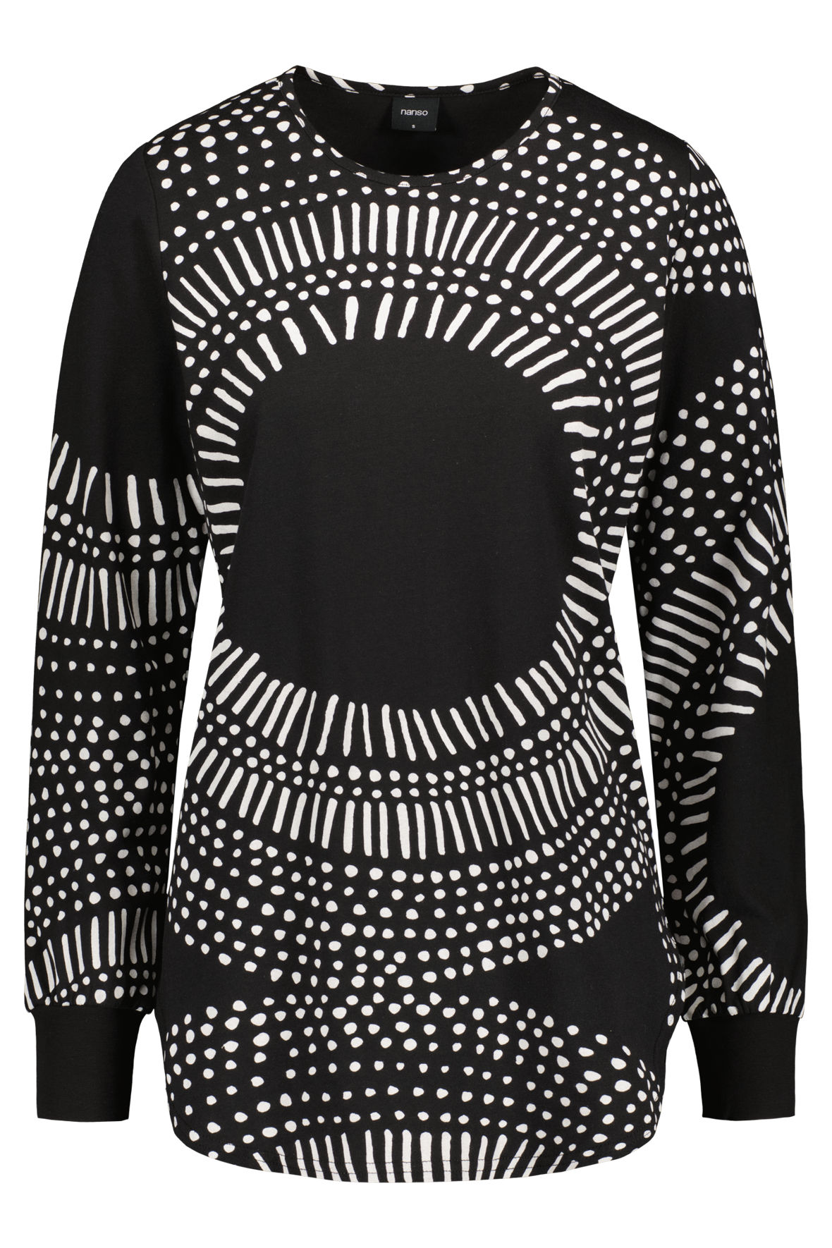 Nanso Aura Pyjamas print overdel og ensfarvet sorte bukser - DAME - Hos ...