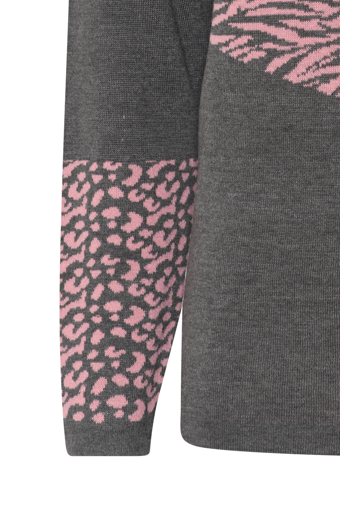 Micha basic animal mix knit - Strikbluse med dyreprint - KVINDE - Hos Lohse